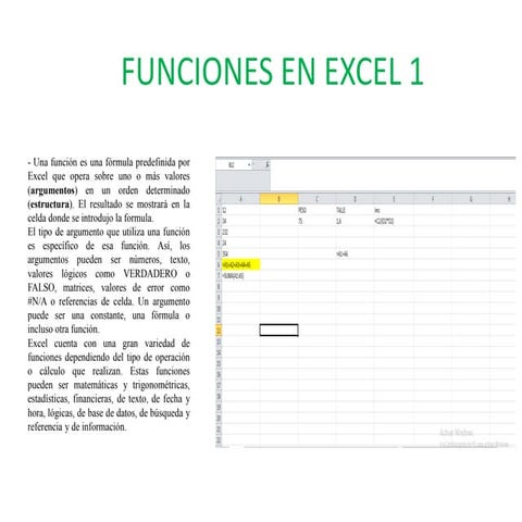 Funciones en excel 1 | PPTX