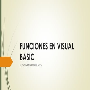 Funciones en visual basic | PPTX