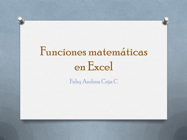 Funciones matemáticas | PPTX | Physics | Science