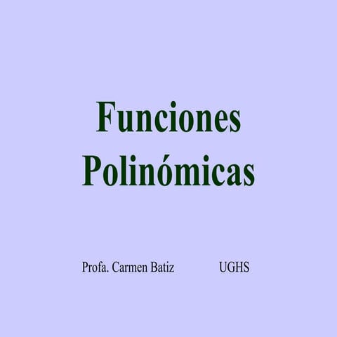 Funciones PolinóMicas | PPT