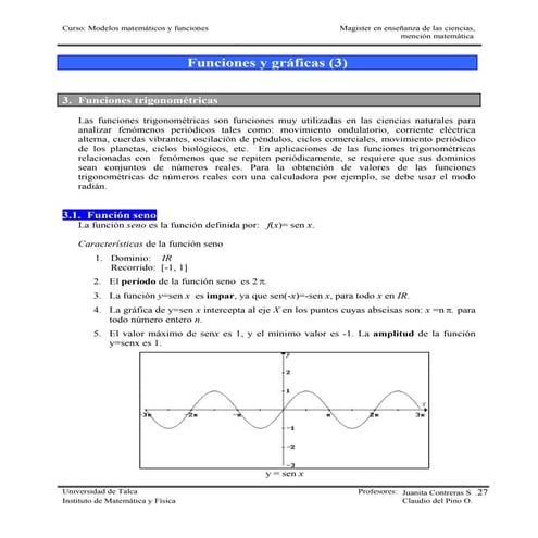 Graficas de las funciones trigonometricas