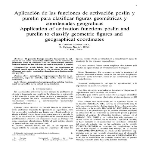 Funciones de activacion Poslin y Purelin | PDF