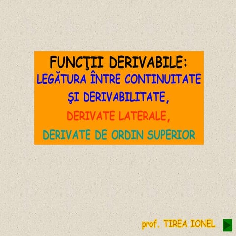 Functii derivabile | PPTX