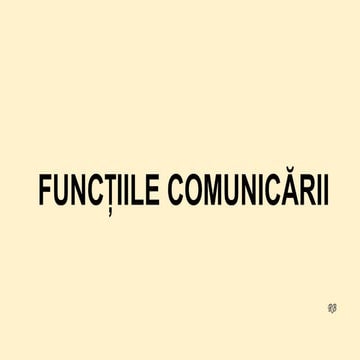 Functiile comunicarii | PPTX