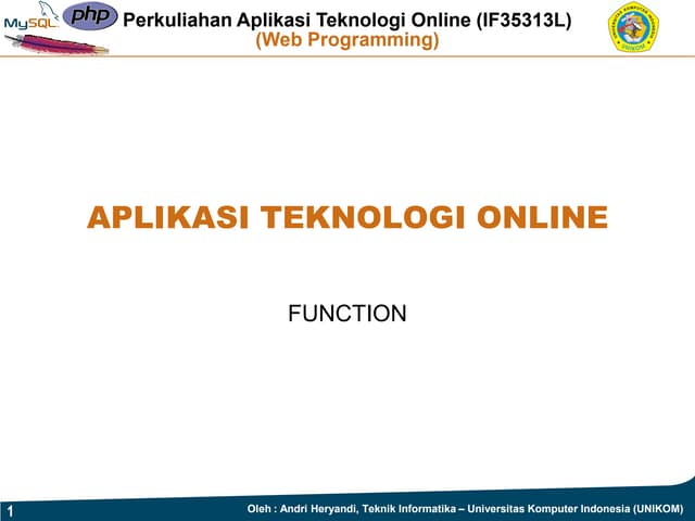 Function php | PPT Function php | PPT