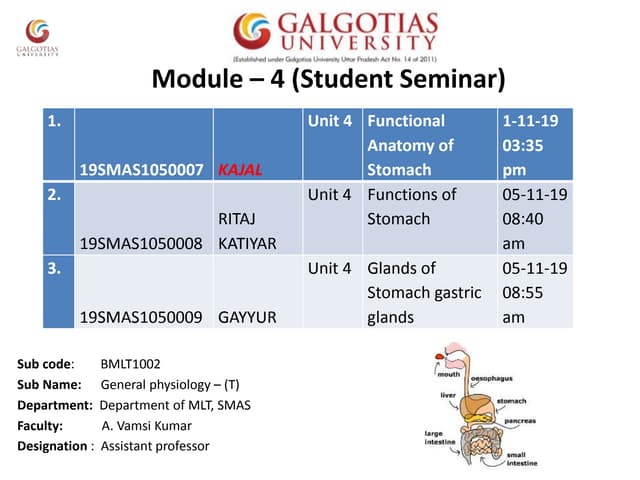 Presentation on the mechanism of HCl production in the stomach | PPTX