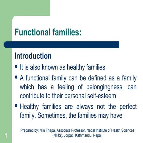 Functional and dysfunctional families | PPT