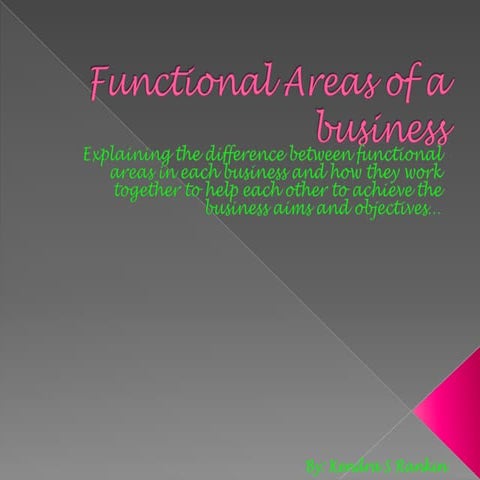 Functional Areas of a Business | PPTX