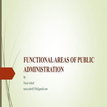 Functional areas of public administration | PPTX