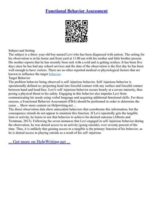 What Is A Functional Behavior Assessment Pdf