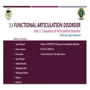 3.1 Define Functional Articulation Disorder: Types, Causes / Leading ...