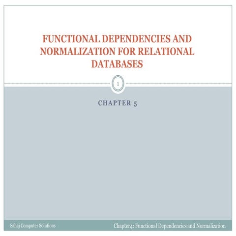 Functional Dependencies And Normalization For Relational Databases Ppt 6486