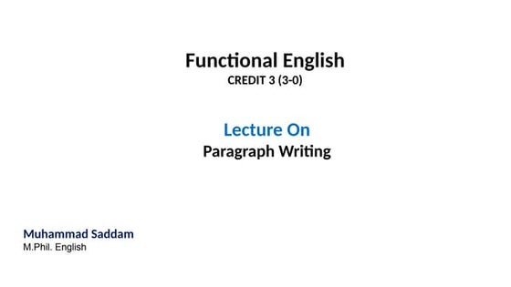 Writing a Paragraph | PPTX