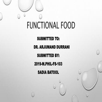 Functional food | PPTX