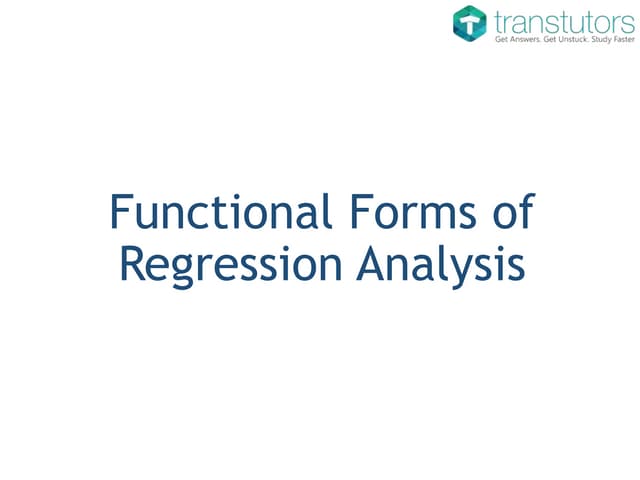 Functional Forms Of Regression Models Eonomics Pptx Physics Science