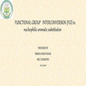 Functional group interconversion (fgi) presentation | PPTX