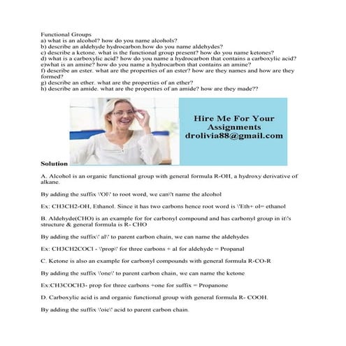 Functional Groups a) what is an alcohol- how do you name alcohols- b).docx