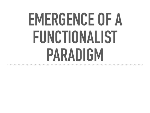 Functionalism | PPT