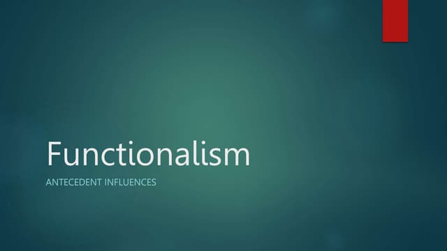 William James' Functionalism | PPTX | Science