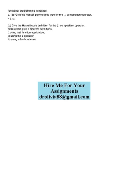 functional programming in haskell 2 a Give the Haskell .pdf functional programming in haskell 2 a Give the Haskell .pdf