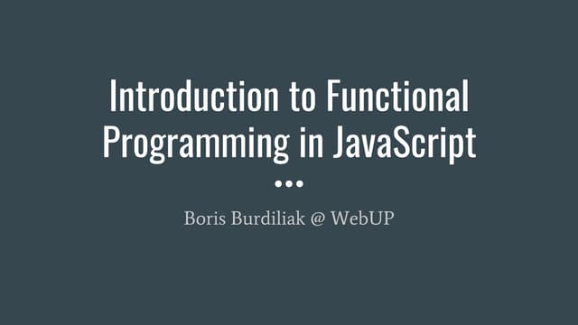 Functional Programming In Javascript Ppt