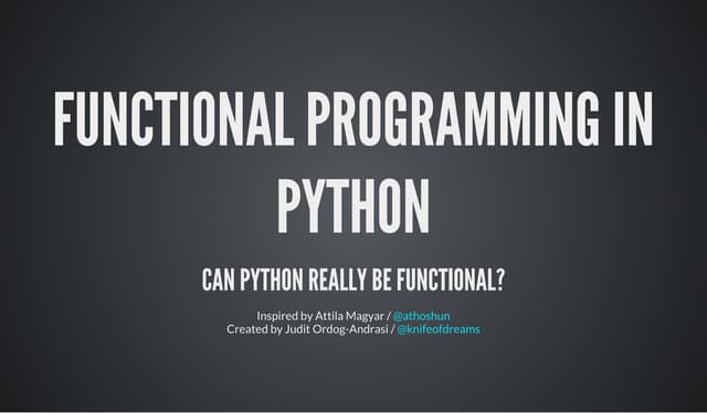 Functional Programming In Python Ppt 4755