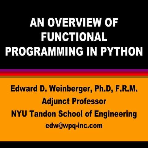 Functional Programming In Python Ppt 8437