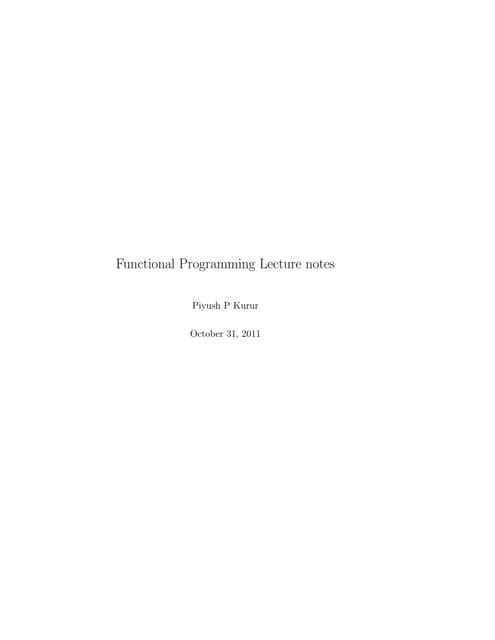 Functional programming using haskell notes iitk | PDF Functional programming using haskell notes iitk | PDF