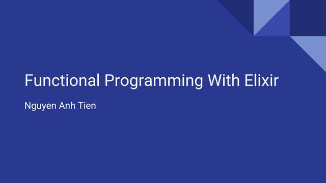 Functional Programming With Elixir Pdf