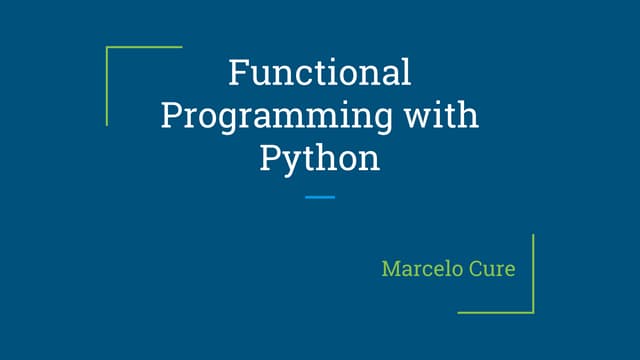 Functional Programming With Python | Ppt
