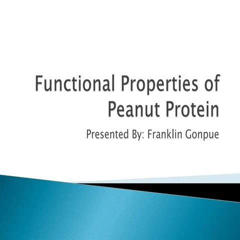 Functional properties of peanut protein | PPTX