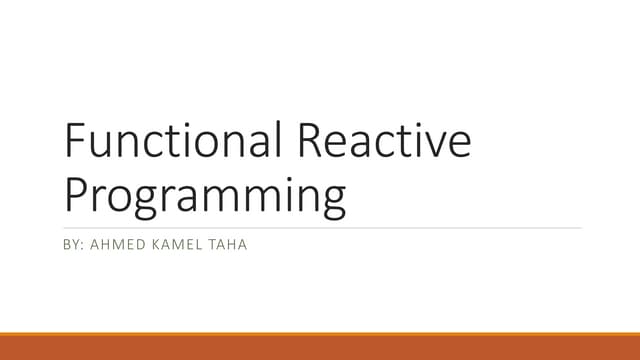 Functional Reactive Programming Pptx Web Development Internet