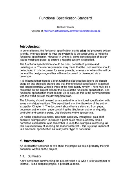Functional specification document_template | PDF