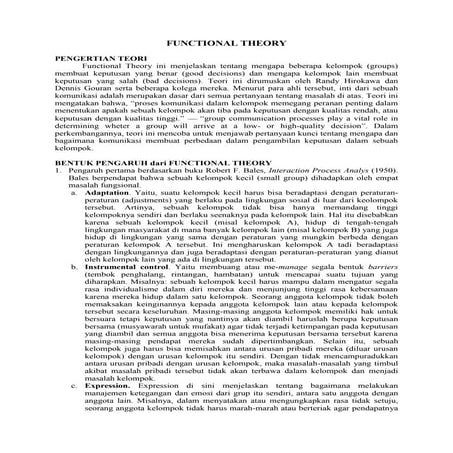 Functional theory | DOCX