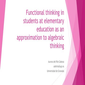 Scientix 8th SPNE Brussels 16 October 2015: Functional thinking in students at elementary ...
