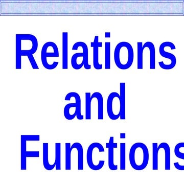 Relations and functions | PPT