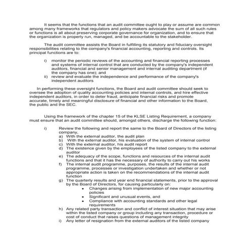 Function audit committee | DOCX