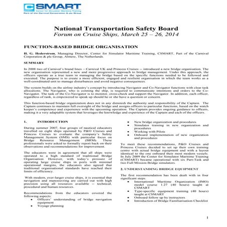 Function based bridge operation (03-2014) | PDF | Cruises | Travel Type