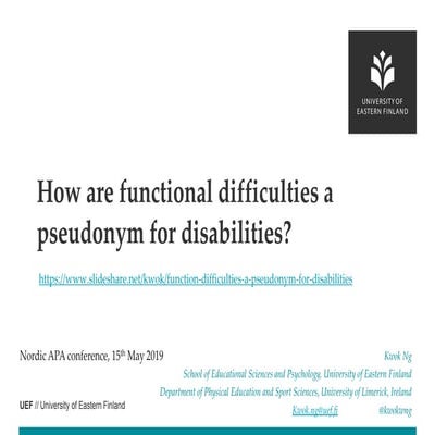 Function difficulties as a pseudonym for disabilities | PPTX