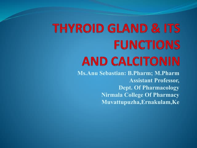 Synthesis of thyroid hormones | PPTX