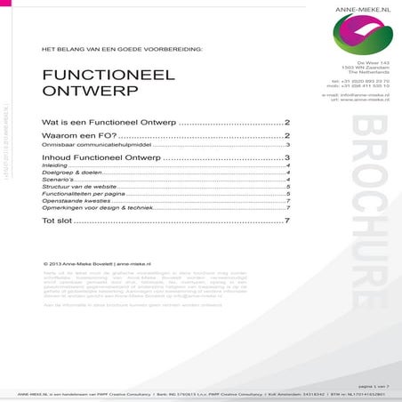 Functioneel Ontwerp - brochure | PDF