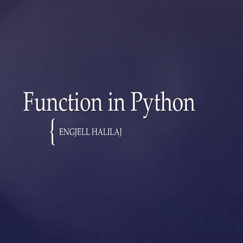 Function in Python.pptx | Geography | Science