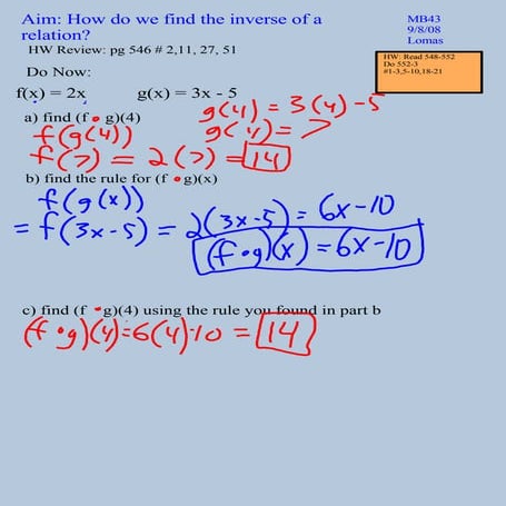 Function Inverse T | PPT