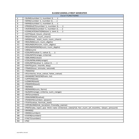 Function Ms Excel 2007 Pdf