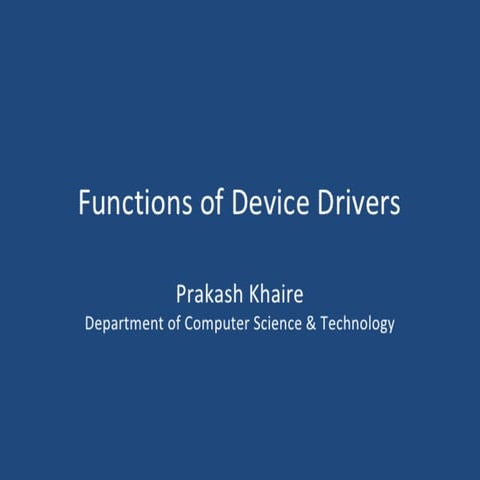 Function of device driver | PPT