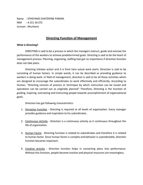 Directing - Management | PPT