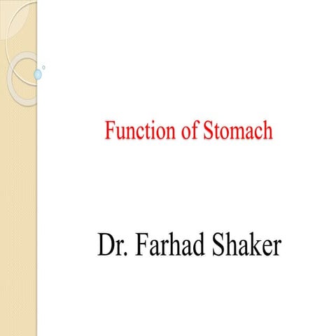 Function of stomach | PPTX