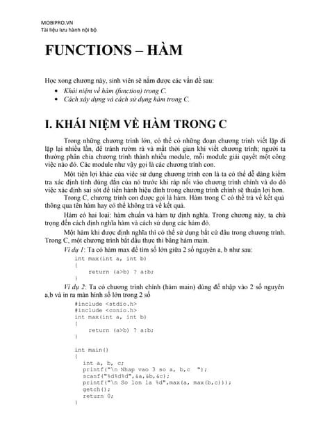 Hàm(Funtion),khái niệm, cú pháp, lợi ích, ví dụ | PPT