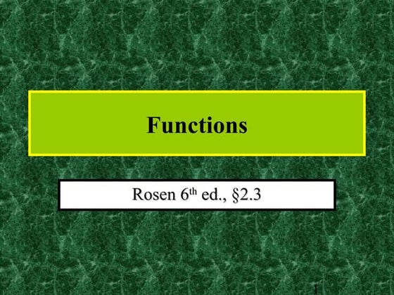 Functions in mathematics | PPT | Programming Languages | Computing