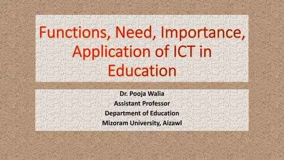 Role of ICT in Teaching Learning | PPT